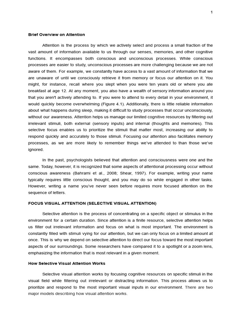 Understanding Selective Visual Attention | PDF | Attention | Cognition