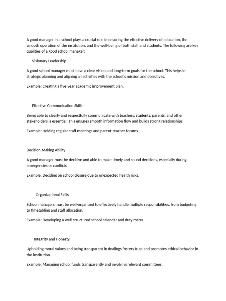 A Good manager-WPS Office | PDF | Teachers | Mentorship