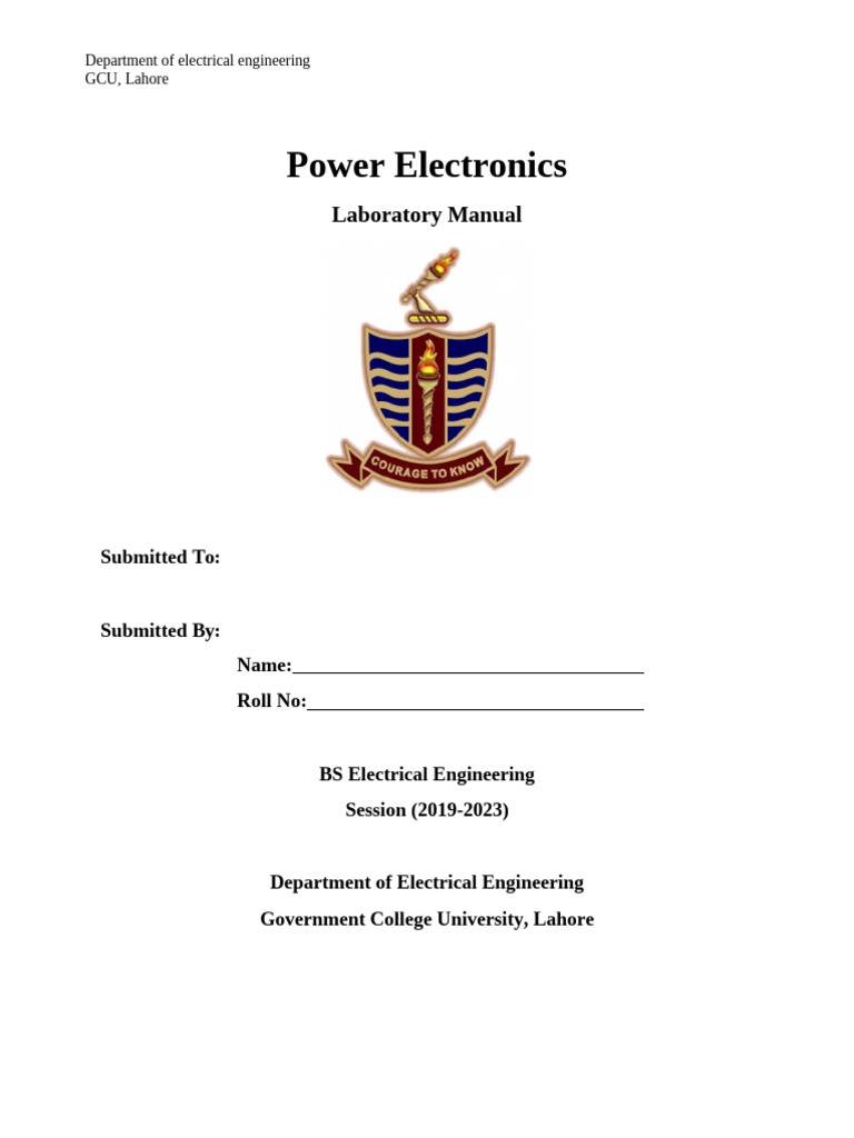 Power Electronics (Manuals) | PDF | Rectifier | Bipolar Junction Transistor