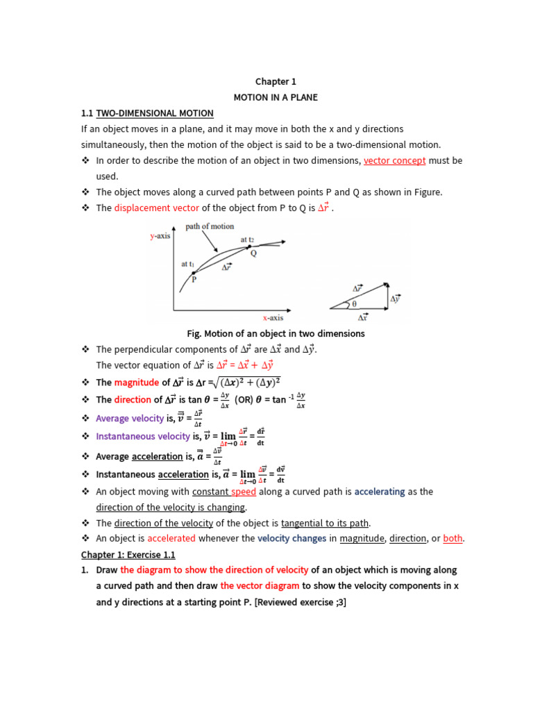 Two-Dimensional Motion in Physics | PDF | Rotation Around A Fixed Axis ...