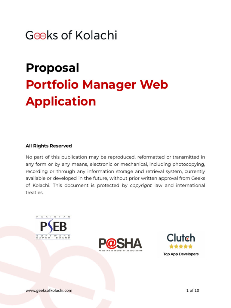 Proposal - Portfolio Manager Web Application | PDF | Computing | Information Technology