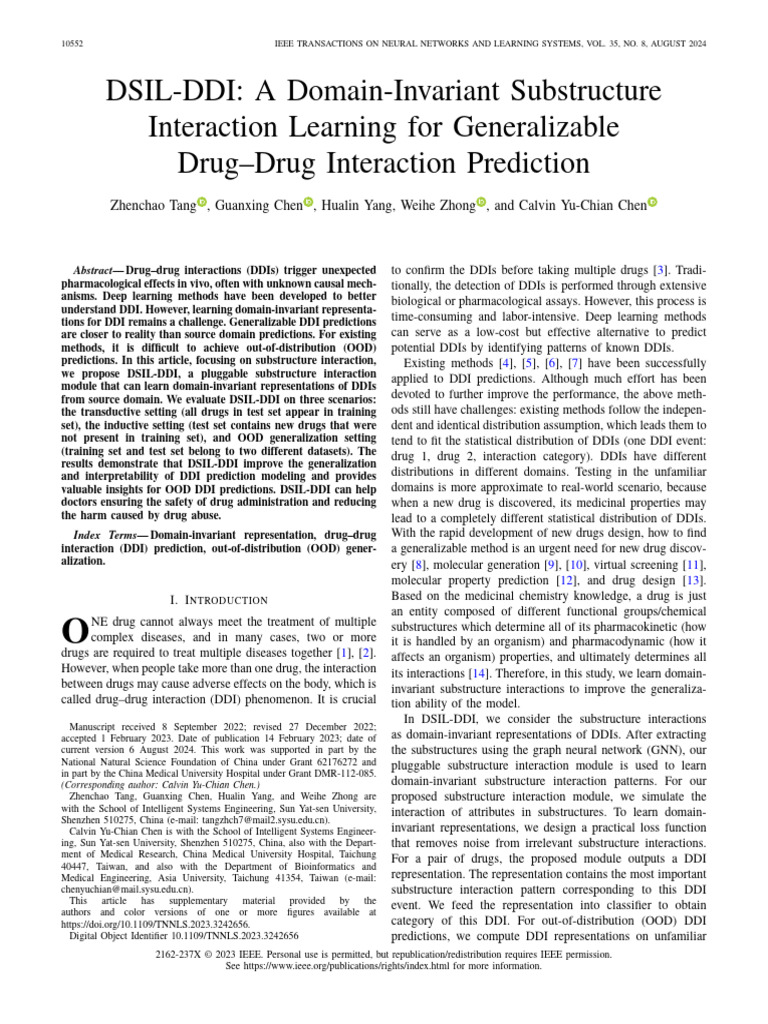 DSIL-DDI A Domain-Invariant Substructure Interaction Learning For ...