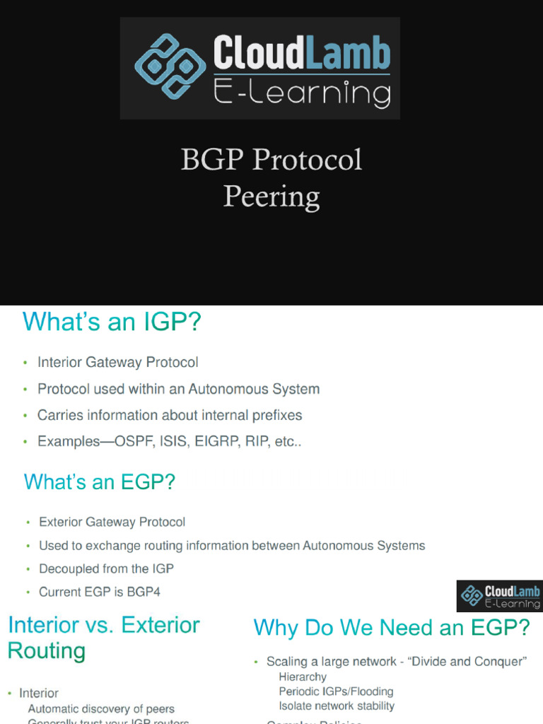 1.1 BGP - Peering | PDF