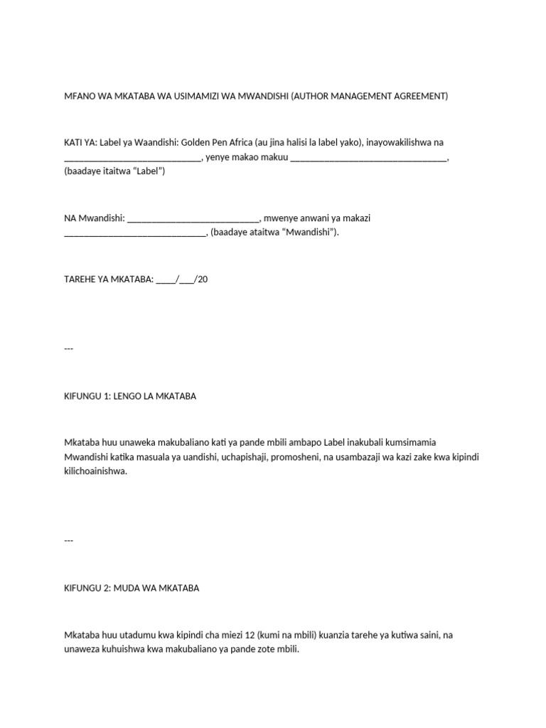 Mkataba Wa Vitabu | PDF