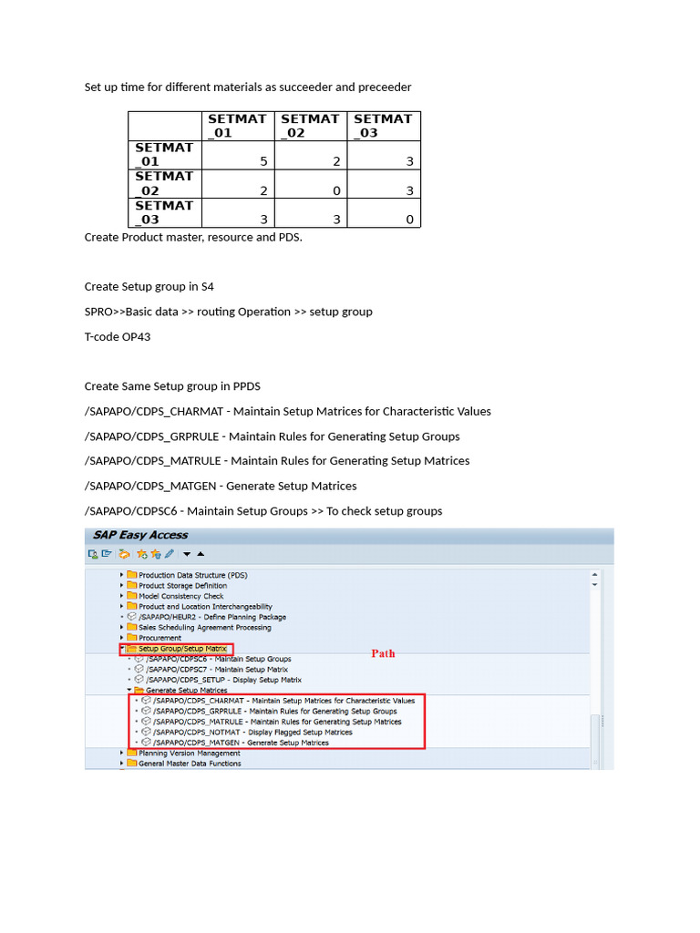 PPDS - Set Up Matrix Conventional Mannual | PDF