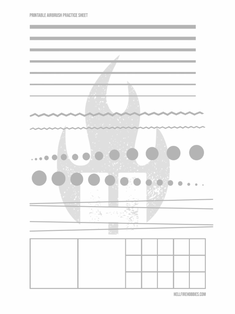 Printable Airbrush Practice Sheet Hellfire Hobbies | PDF
