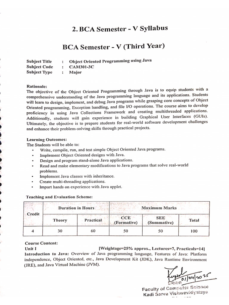 Nep Bca Sem V Syllabus | PDF