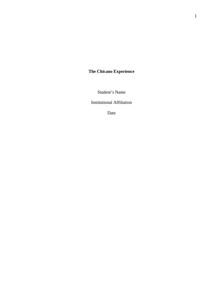 The Chicano Experience | PDF | Chicano | Intersectionality