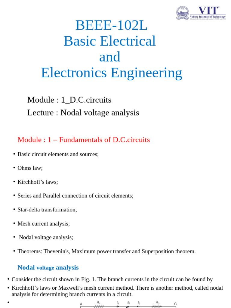 Nodal Voltage Analysis | PDF | Electrical Network | Voltage