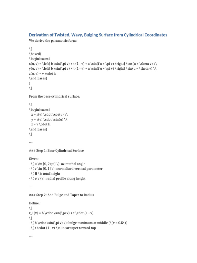 Twisted Surface Derivation | PDF