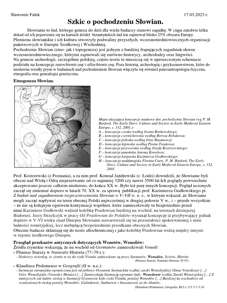 Szkic o Pochodzeniu Slowian 03 2023 | PDF