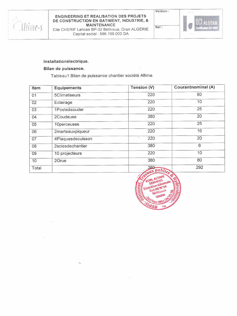 Bina Énergitique (Eurl Altime Services) | PDF