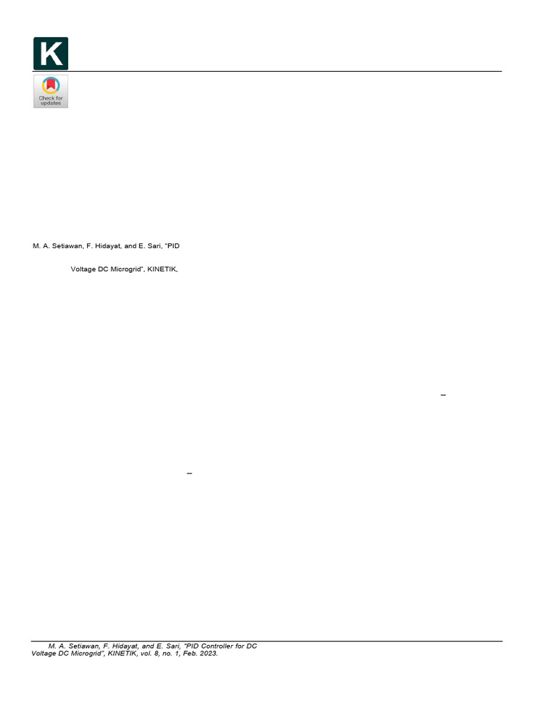 1582-Article Text-124127383-1-10-20230301 | PDF | Direct Current | Photovoltaics