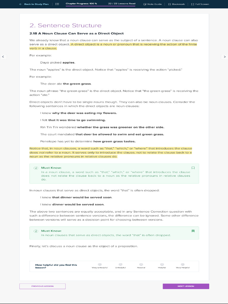 2.18 Noun Clause As Direct Object | PDF