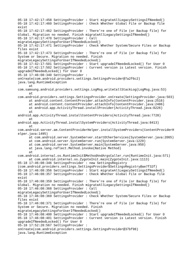 Settings Provider | PDF | Backup | Software