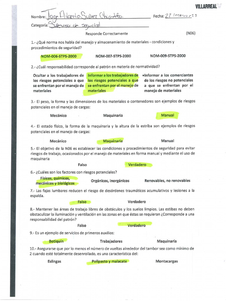 Examen NOM-006-STPS | PDF