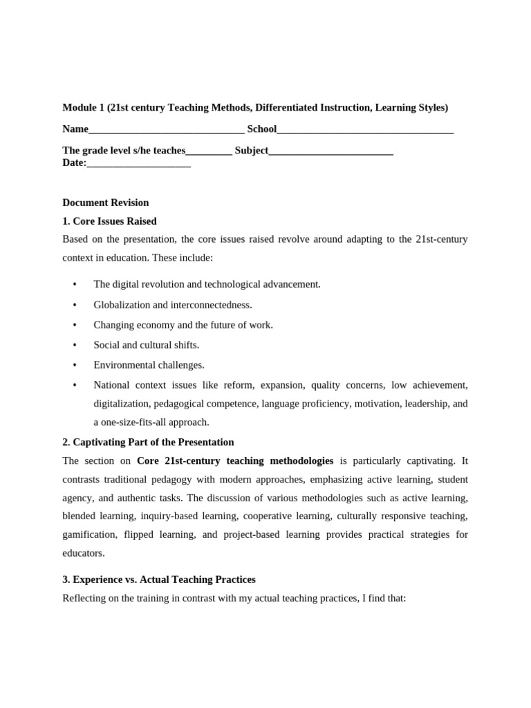 Teaching Method Revision | PDF | Differentiated Instruction | Teaching Method