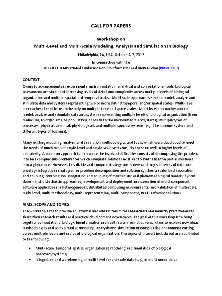 Multi-Level Modeling Workshop 2012 | PDF | Bioinformatics | Simulation