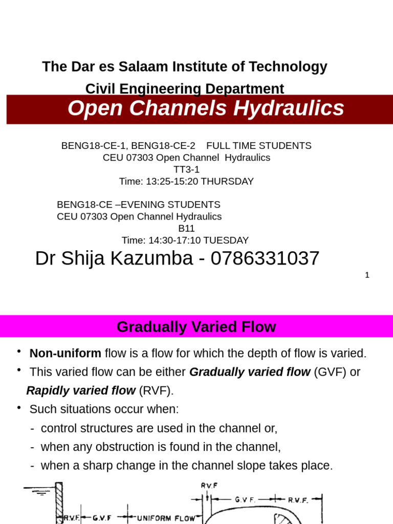 Lecture 4 - Gradual Varied Flow Profile | PDF | Slope | Integral
