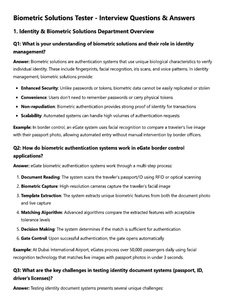 QA Biometric Notes | PDF