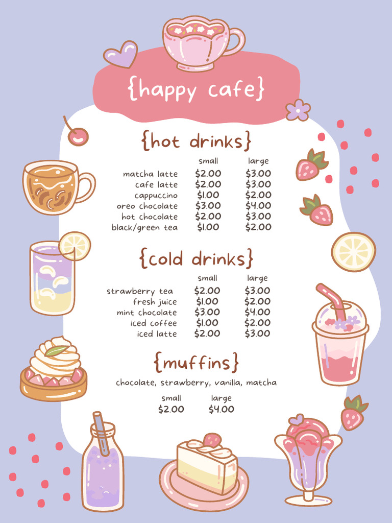 Menu Happy Cafe | PDF