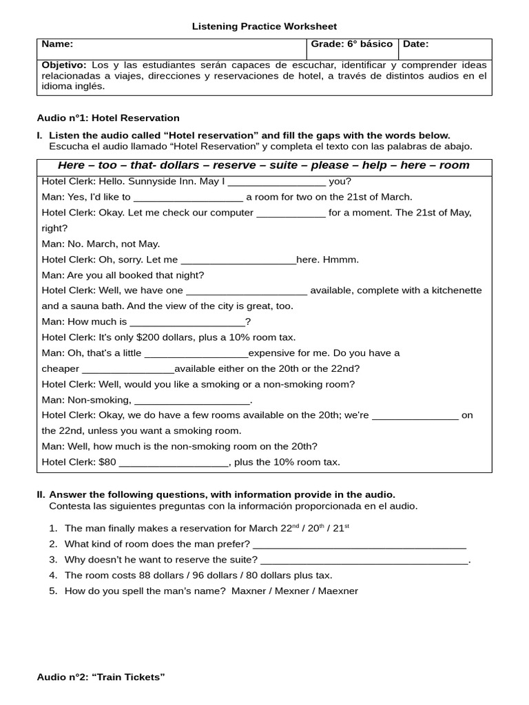 English Listening Practice for Travel | PDF