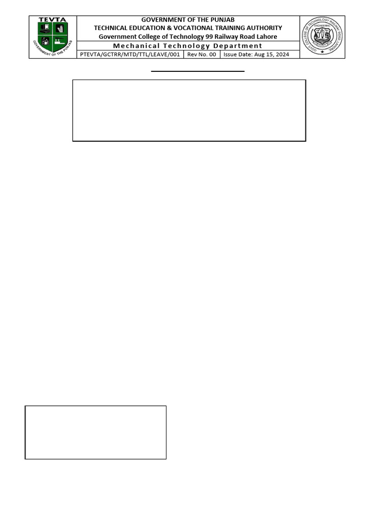 College Leave Application Form | PDF