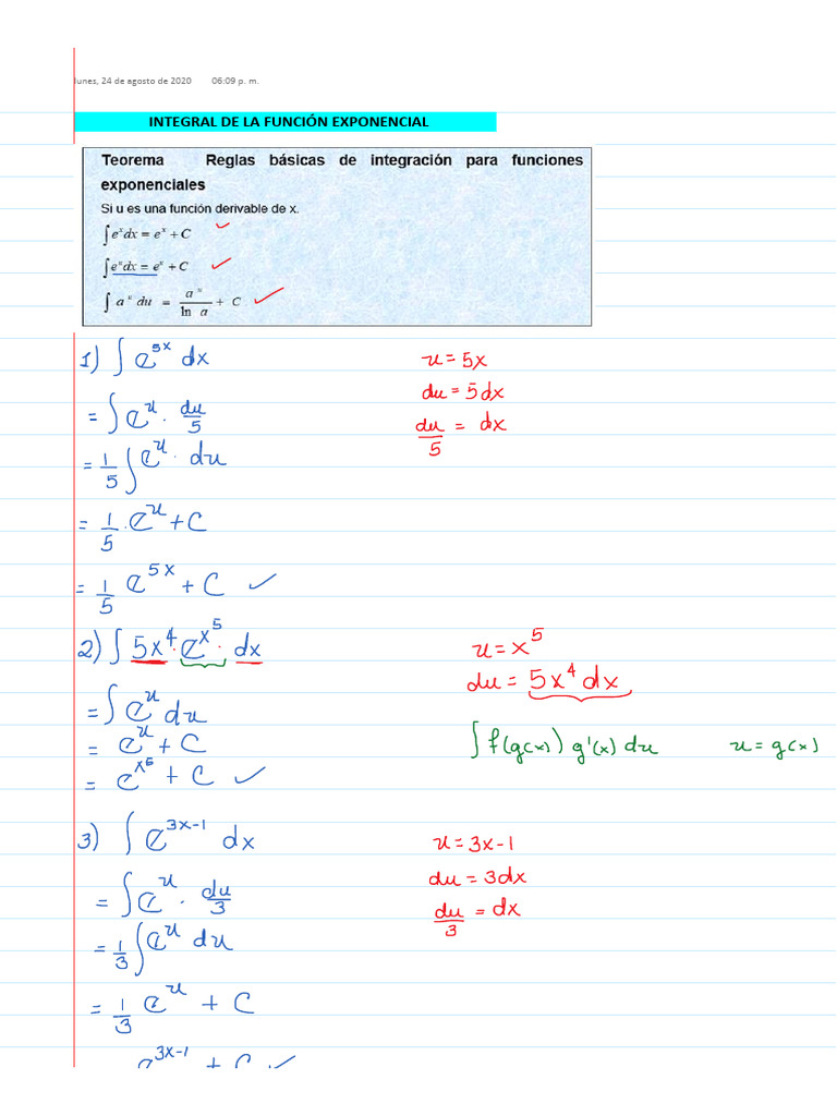 Integral de La Función Exponencial | PDF
