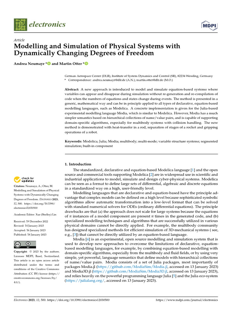 Dynamic Modelling of Physical Systems | PDF | Equations | Ordinary ...