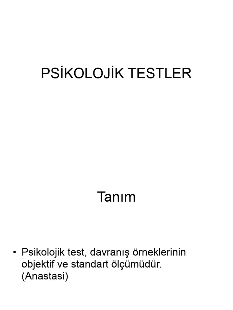 Psi̇koloji̇k Testler | PDF