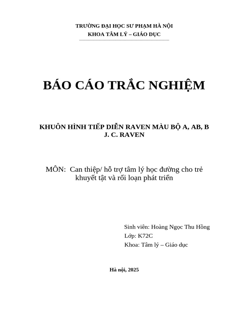Báo Cáo Raven | PDF