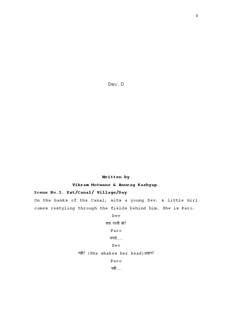 Dev D (Script) | PDF | Nature