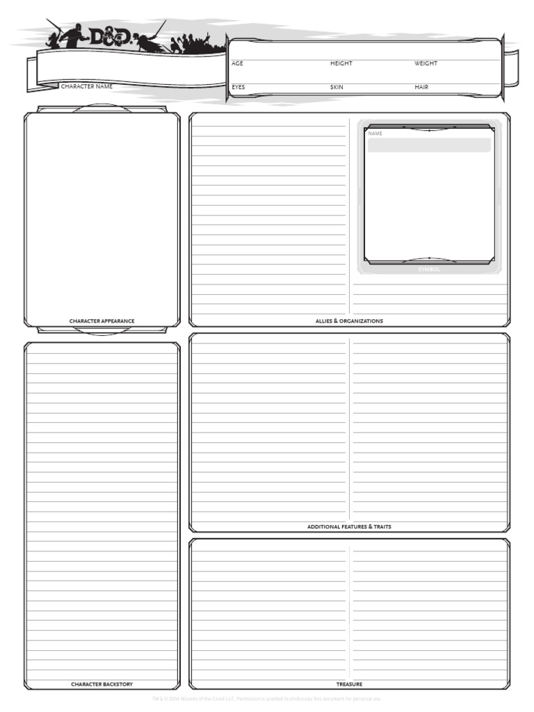 Character Details (Optional) - Print Version | PDF