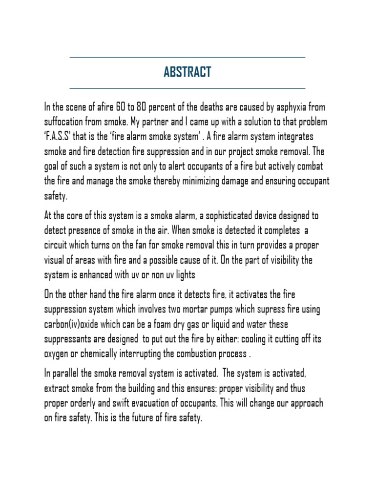Innovative Fire Alarm Smoke System | PDF
