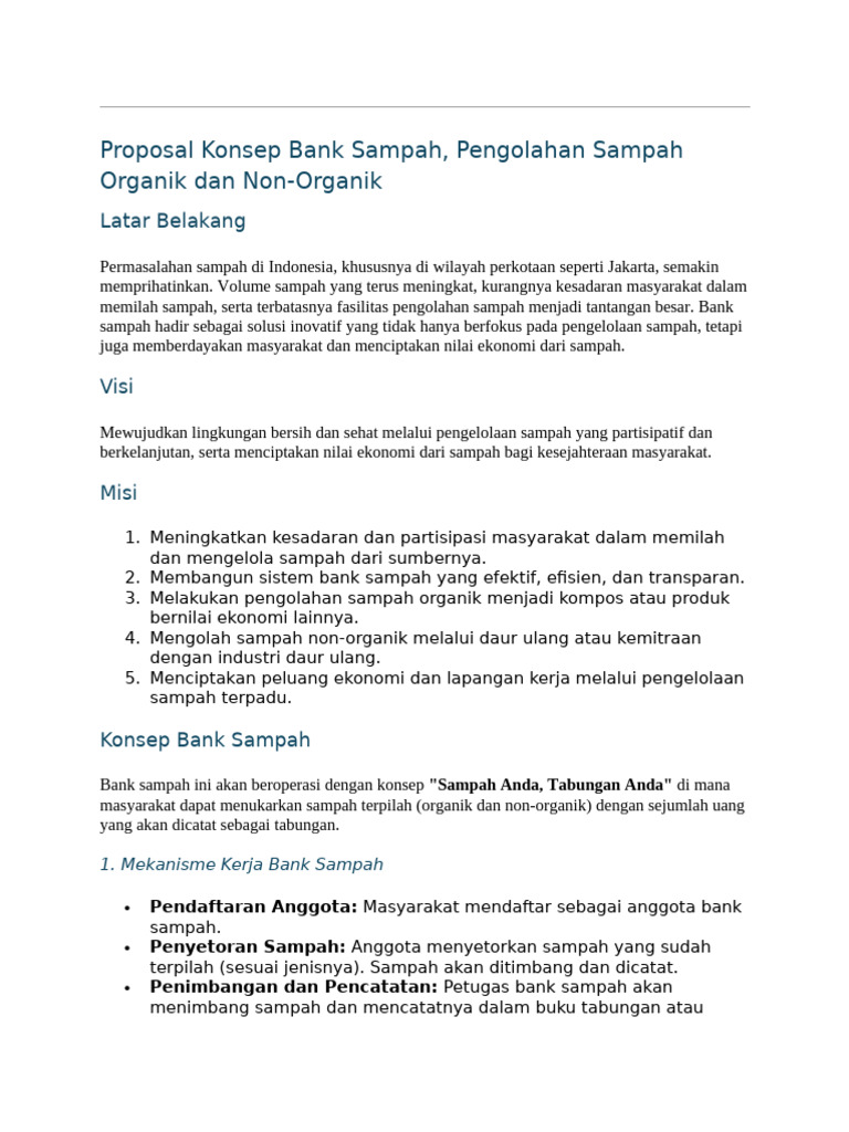 Konsep Umum Bank Sampah | PDF
