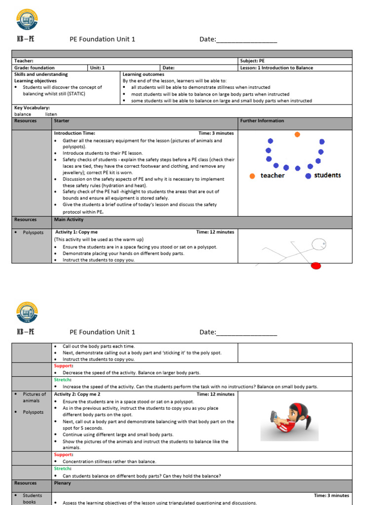 PE Lesson Plan | PDF | Learning | Teachers