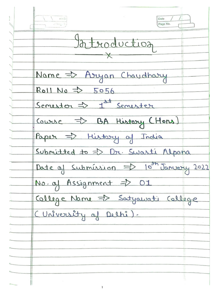 History Assignment 1 PDF | PDF