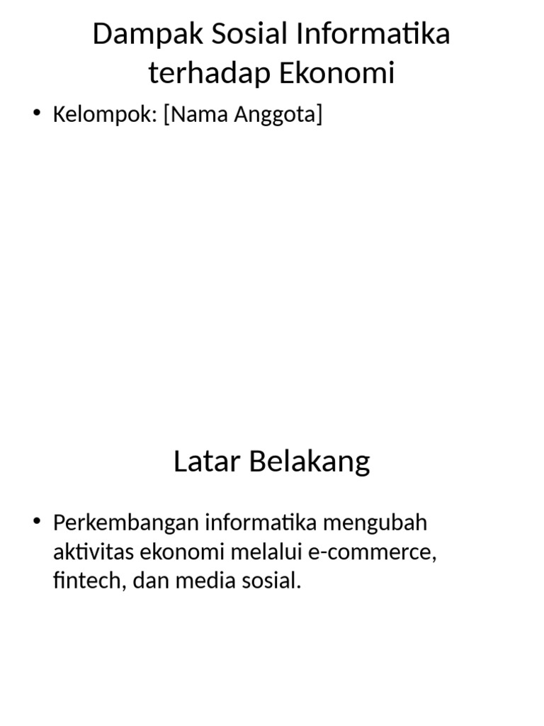 Presentasi Proyek Informatika Ekonomi | PDF
