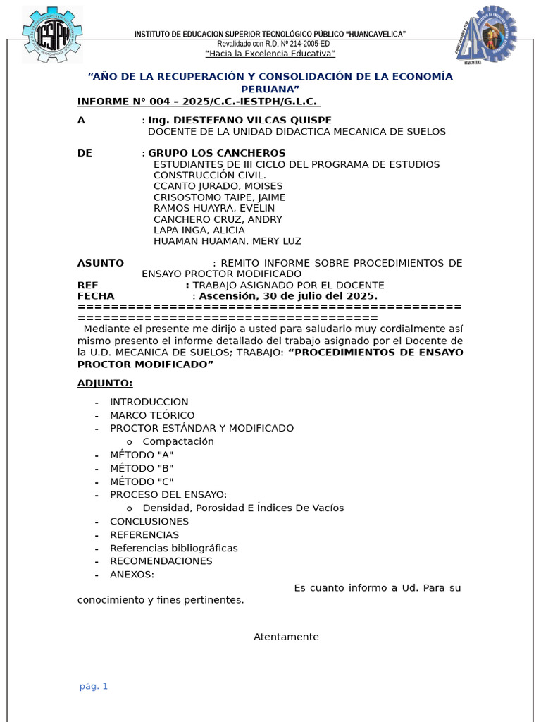 Proctor Modificado | PDF | Suelo