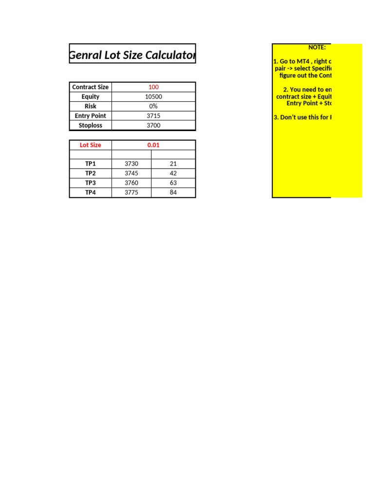 Forex Lot Size Calculation Guide | PDF