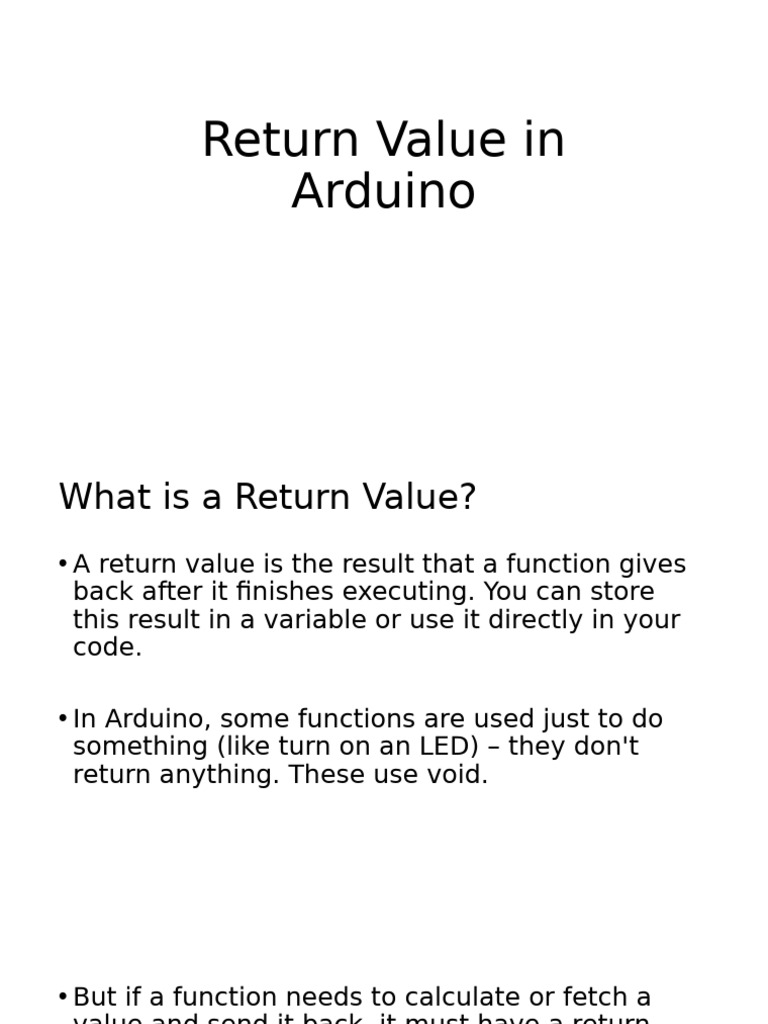 4 Return Value in Arduino 2 | PDF