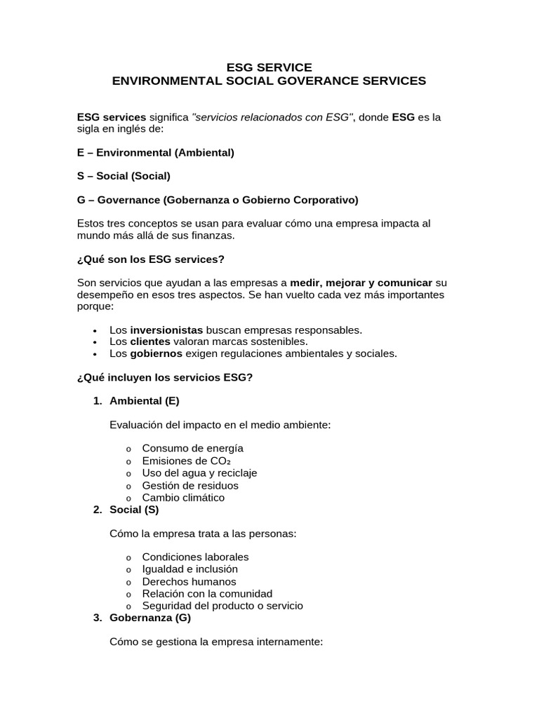 02 ESG SERVICE Conceptos Basicos | PDF | Sustentabilidad | Business