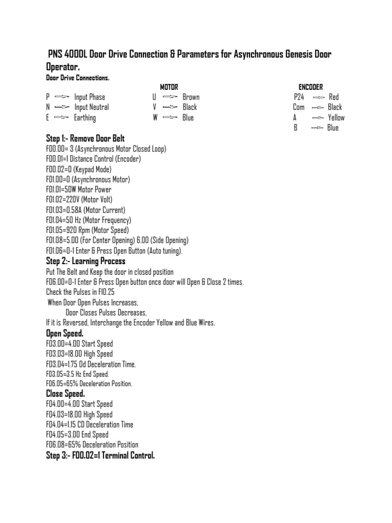Genesis Door Operator Manual | PDF | Electronics | Electricity