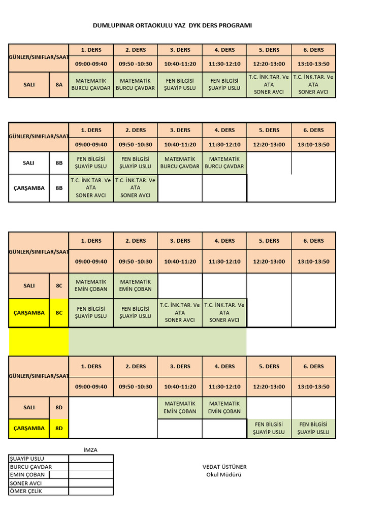 Dyk Ders Programi | PDF