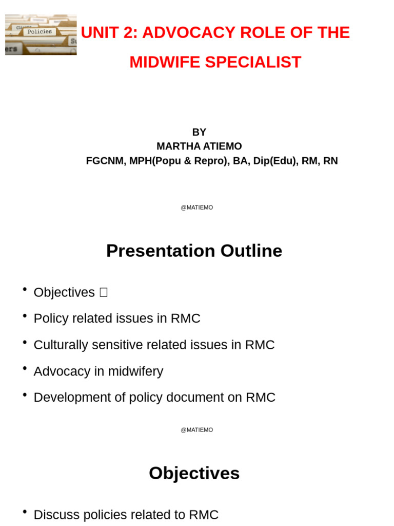 Midwife Advocacy and RMC Policies | PDF | Midwife | Midwifery