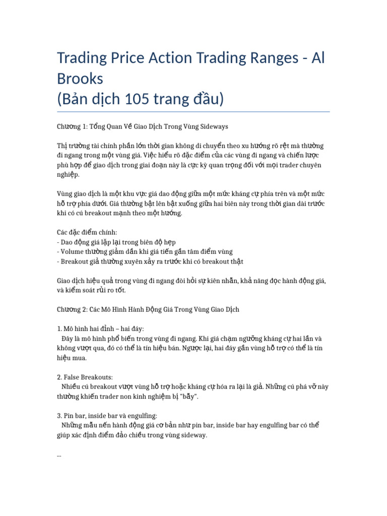 Ban Dich Trading Price Action Trading Ranges 105 Trang | PDF