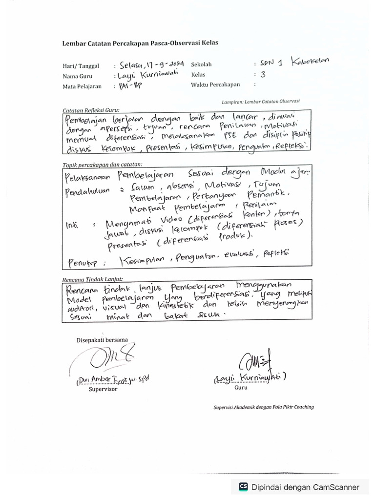Ambar - Catatan Pasca Observasi | PDF
