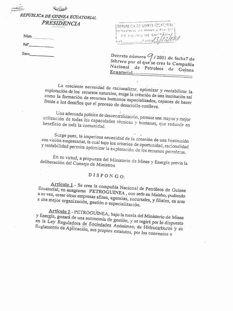 Decreto de Creacion de GEPETROL S.A | PDF