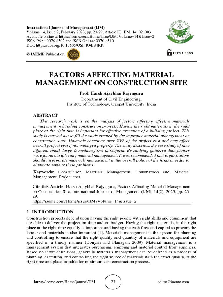 Factors Affecting Material Management On | PDF | Inventory | Supply Chain