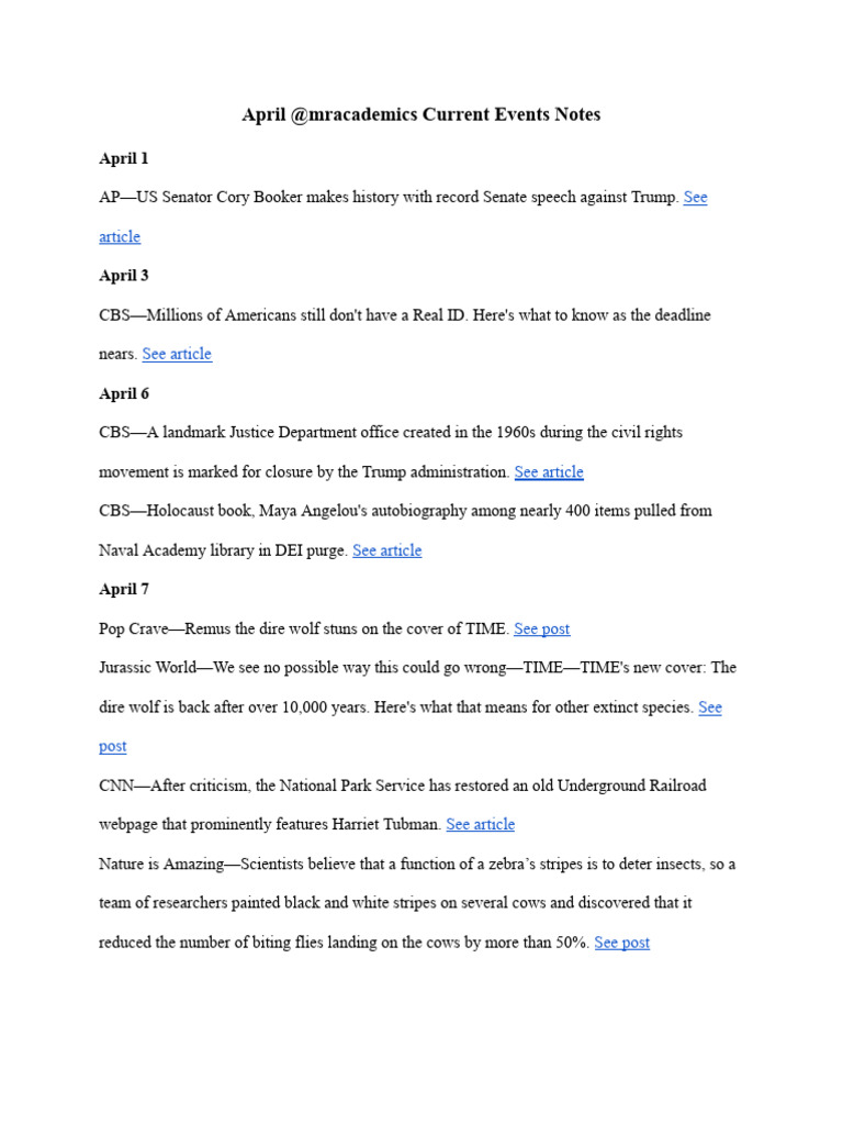 April 2023 Current Events Summary | PDF | Texas